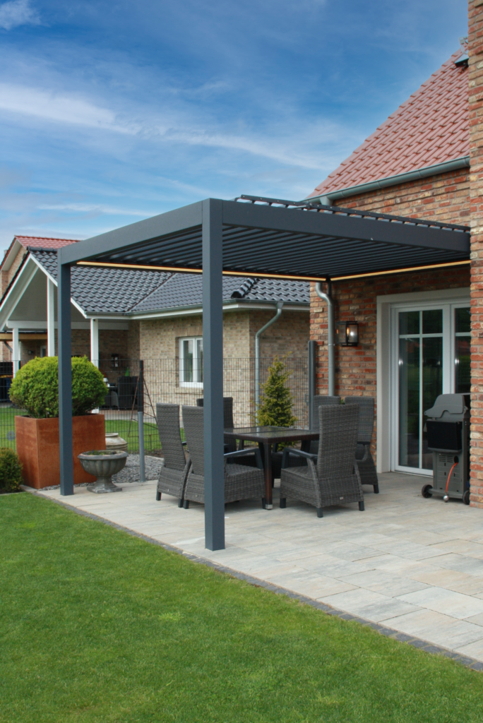 Nexus Aluminium Veranda with Louvered Roof - All About Outdoors