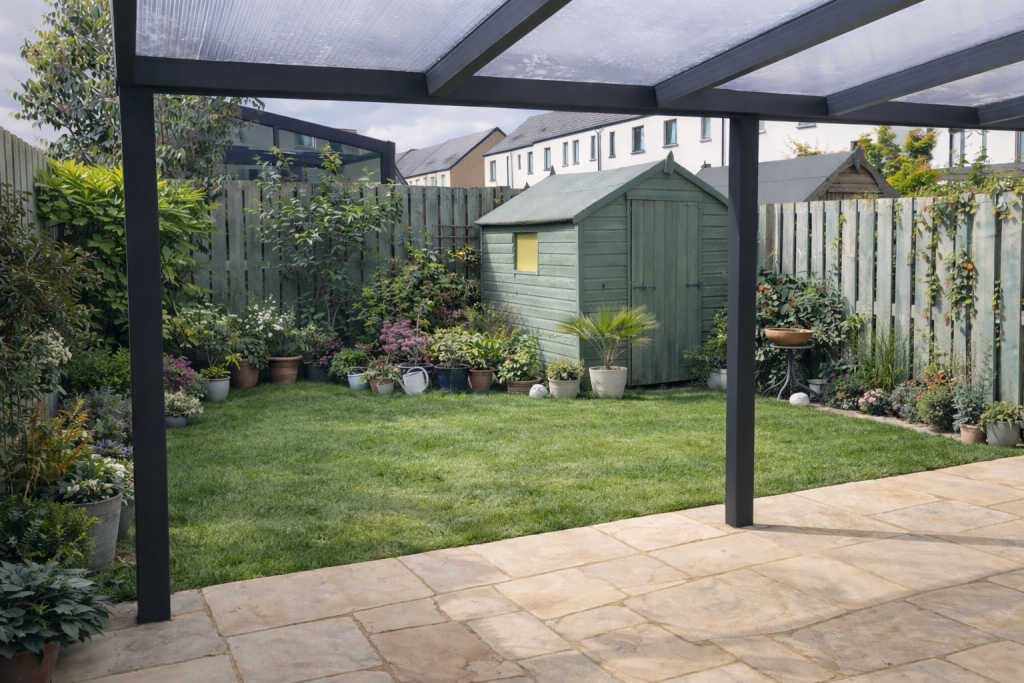 customizable aluminium veranda with glass sliding doors